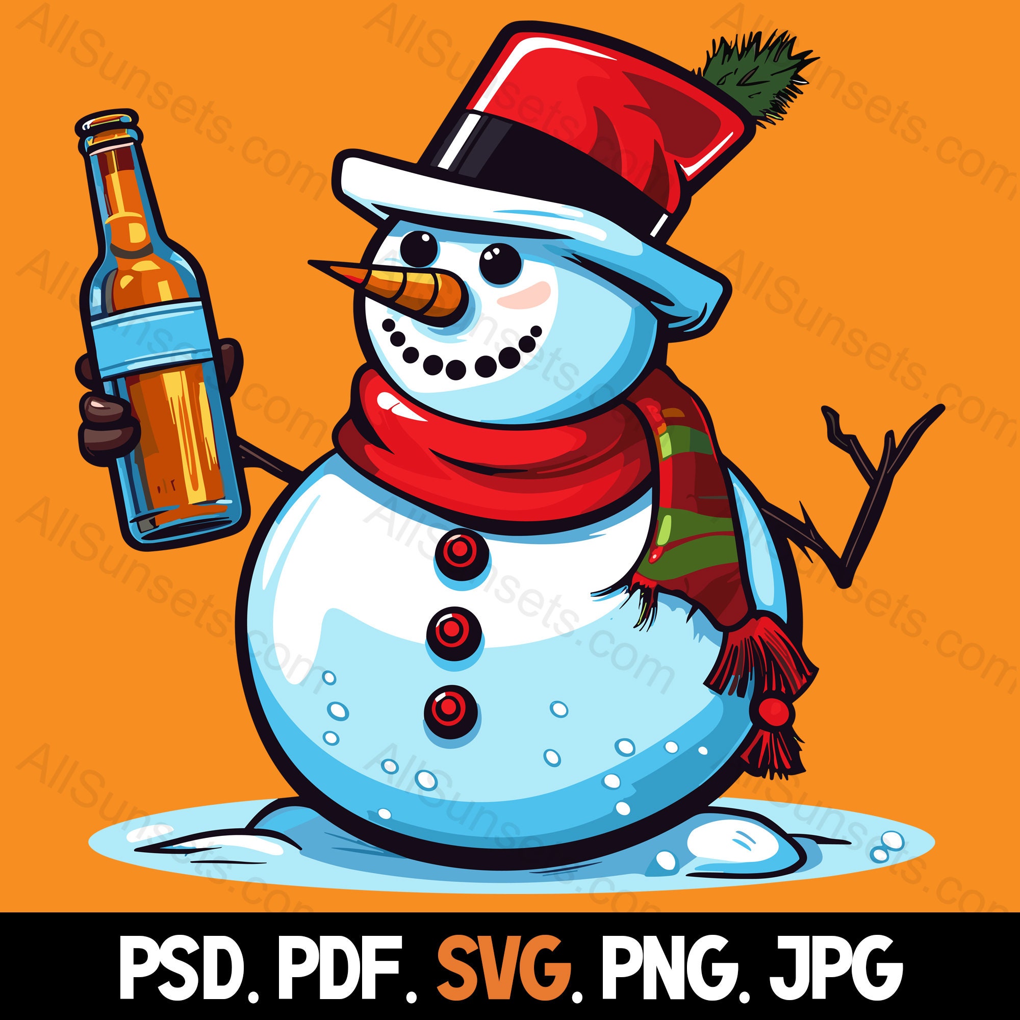 Drunk Snowman Cartoon