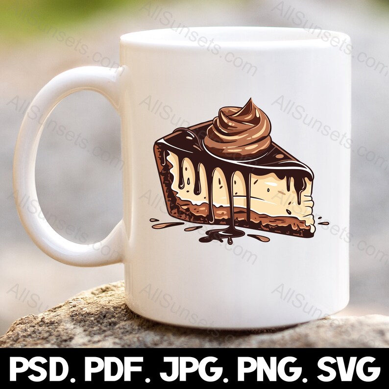 Chocolate Cheesecake Svg Png Psd Jpg Pdf File Types Food Logo - Etsy