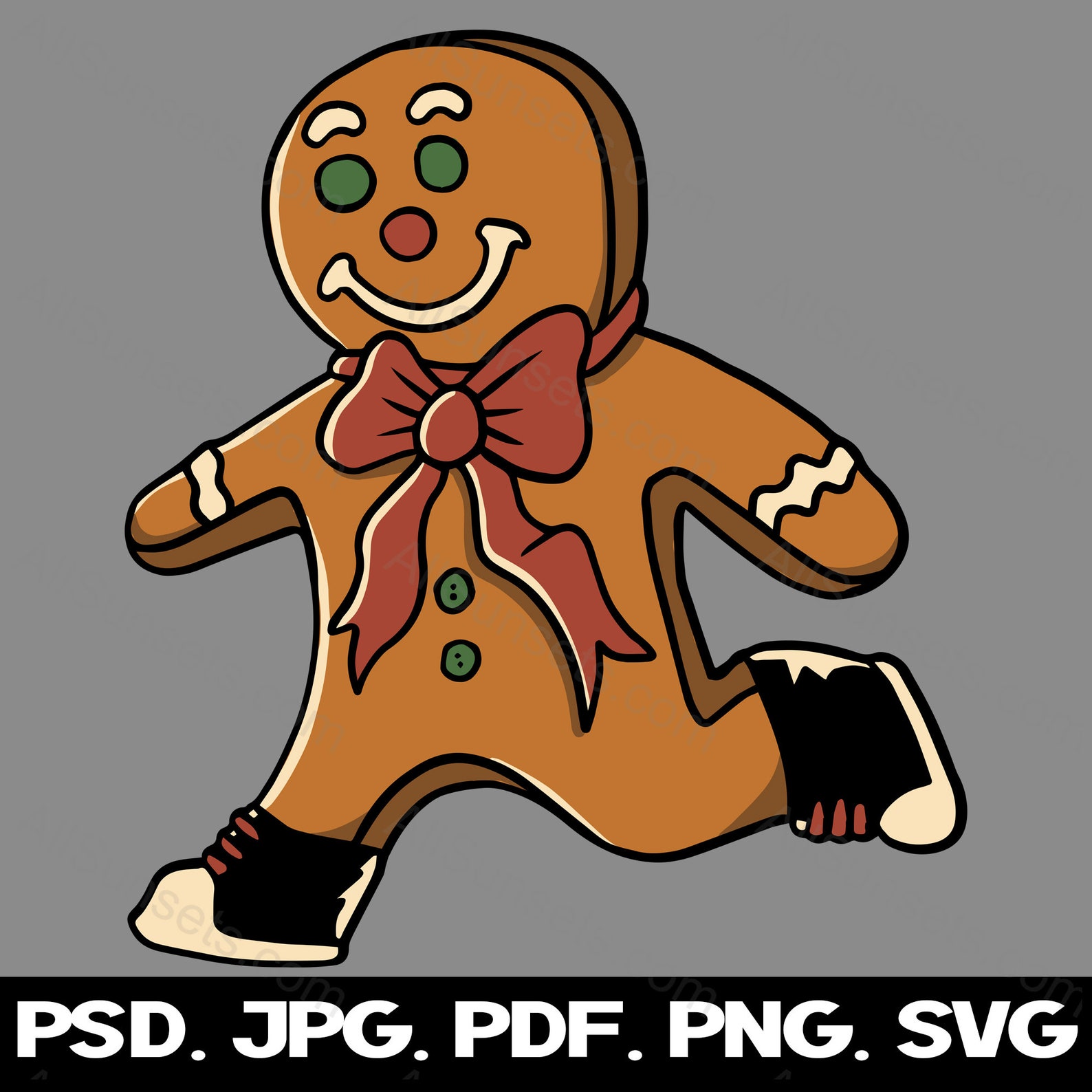 Gingerbread Man Svg Png Jpg Pdf Psd File Types Funny Christmas - Etsy