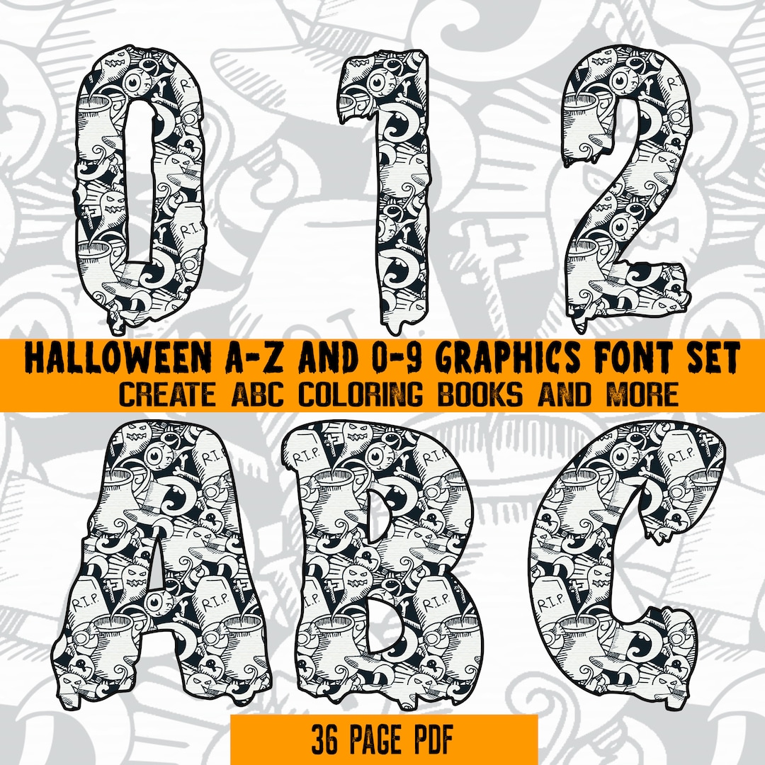 Halloween KDP Alphabet Numbers Coloring Pages Sheets PDF ABC Letters ...