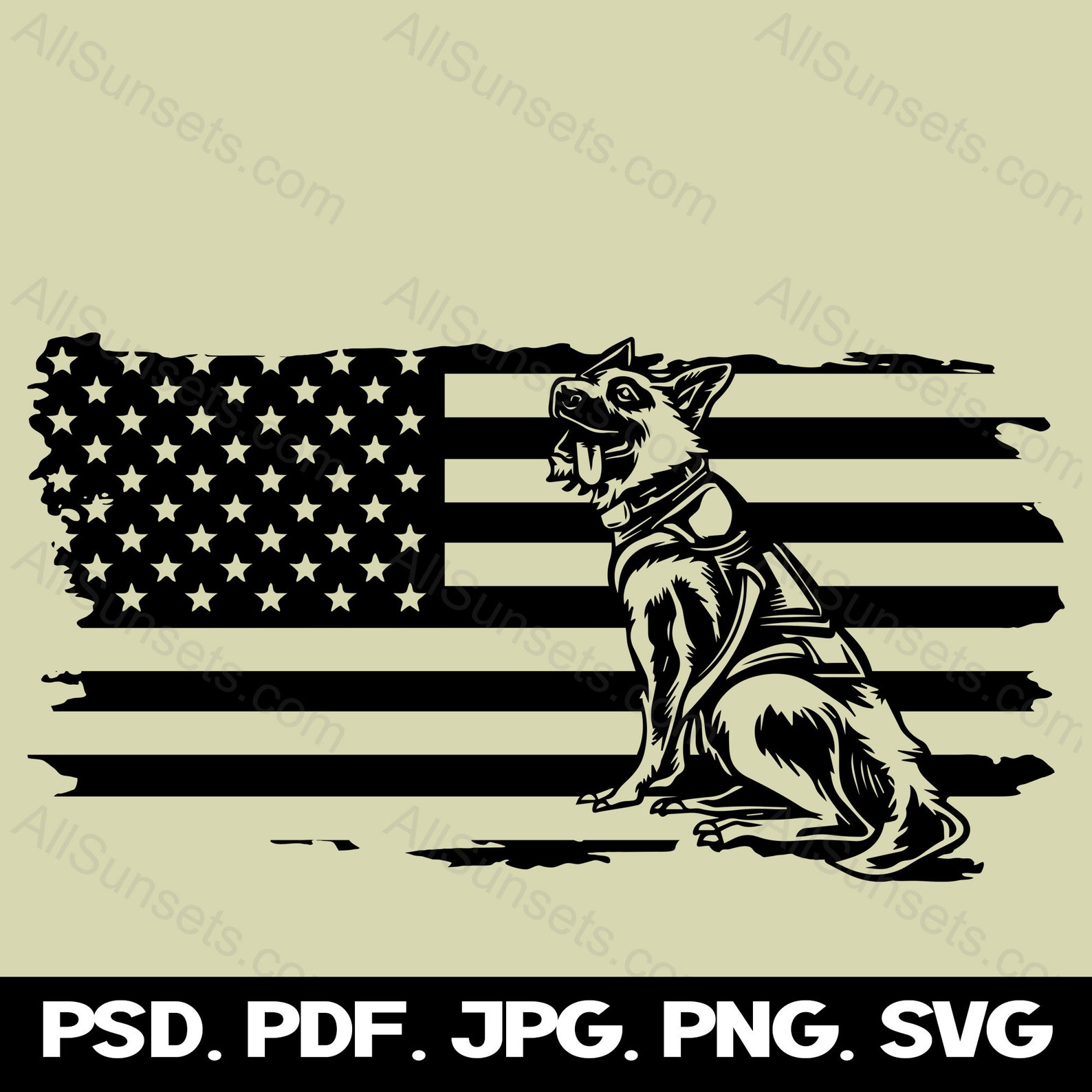 Service Dog Grunge American Flag Svg Png Psd Pdf Jpg File - Etsy
