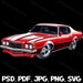 1978 Classic Red Muscle Car Svg Png Psd Jpg Pdf File Types '78 Vintage ...
