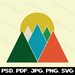 Retro Triangle Mountains Sunset Svg Png Jpg Pdf Psd File Types Clipart ...