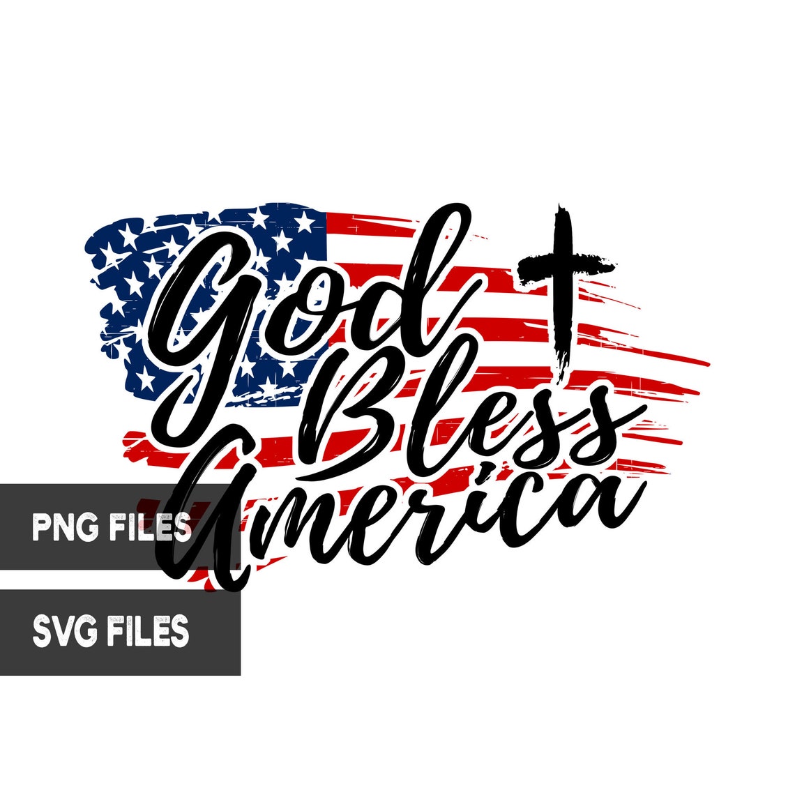Religious Patriotic Clipart God Bless America Usa Flag Png Svg Etsy