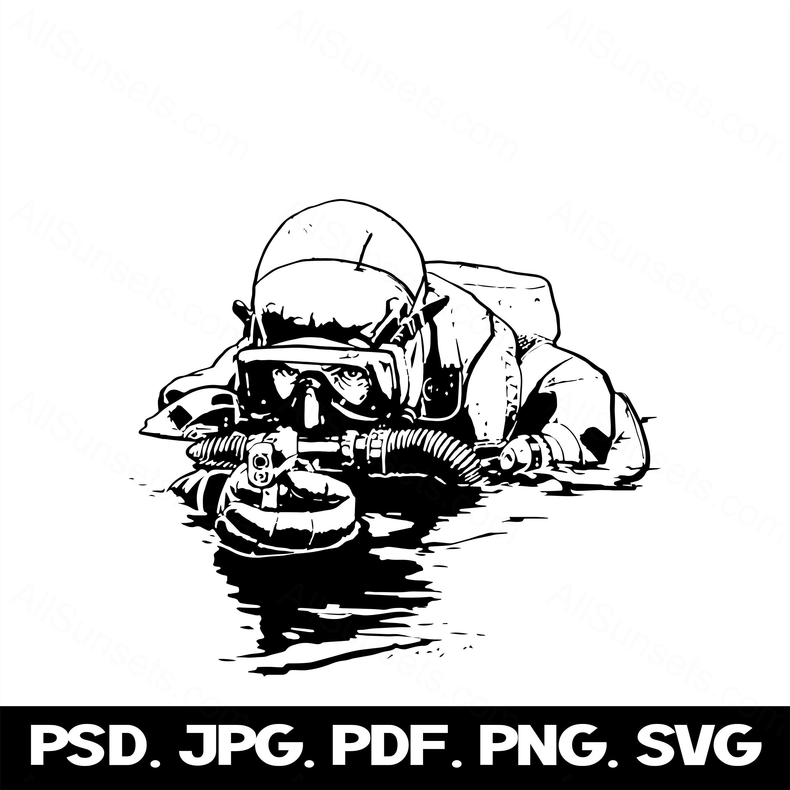 Military Soldier in Water Svg Png Jpg Psd Pdf File Types Army - Etsy