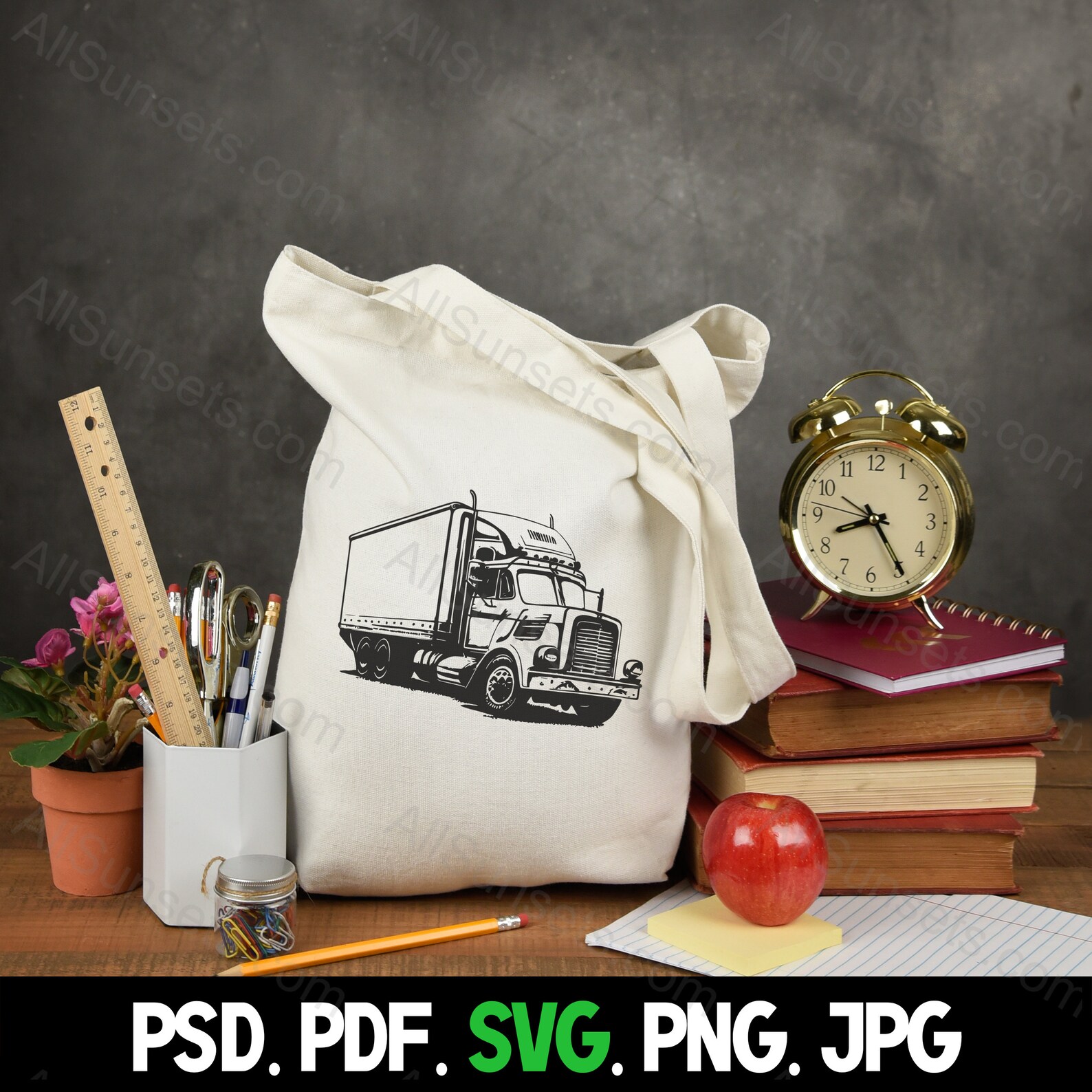 Cargo Box Truck Svg Png Jpg Psd Pdf File Types Semi Moving Van Cube ...