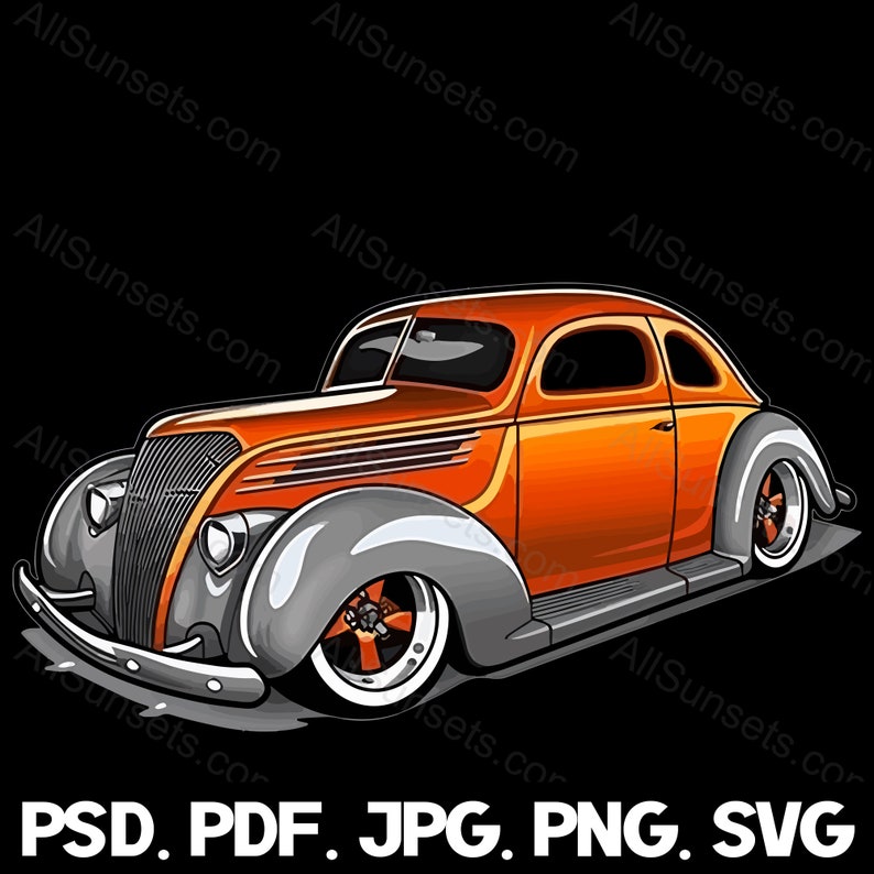 1937 Streetrod Vintage Car Svg Png Psd Jpg Pdf File Types - Etsy