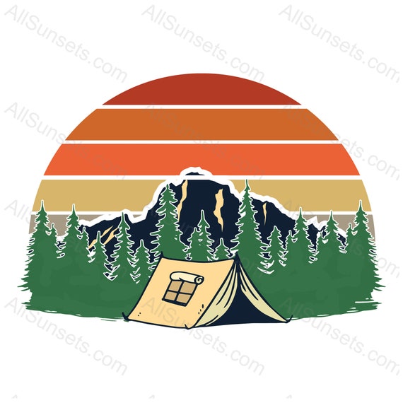 Retro Tent Camping Art