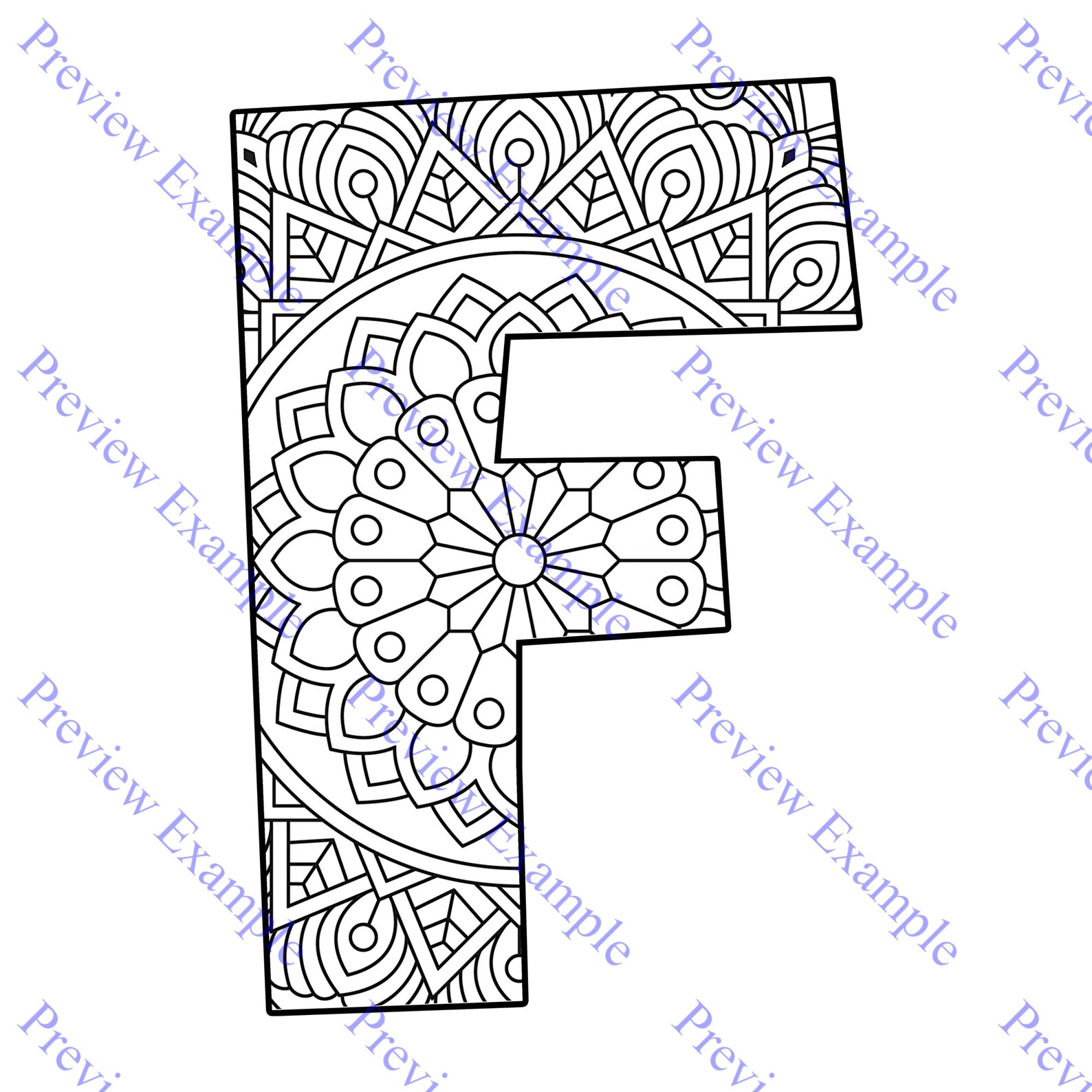 KDP Alphabet Mandalas Coloring Pages Sheets PDF ABC Letters Colouring ...