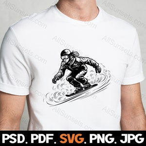 Snowboarding Girl Silhouette Svg Png Jpg Pdf Psd File Types Woman ...