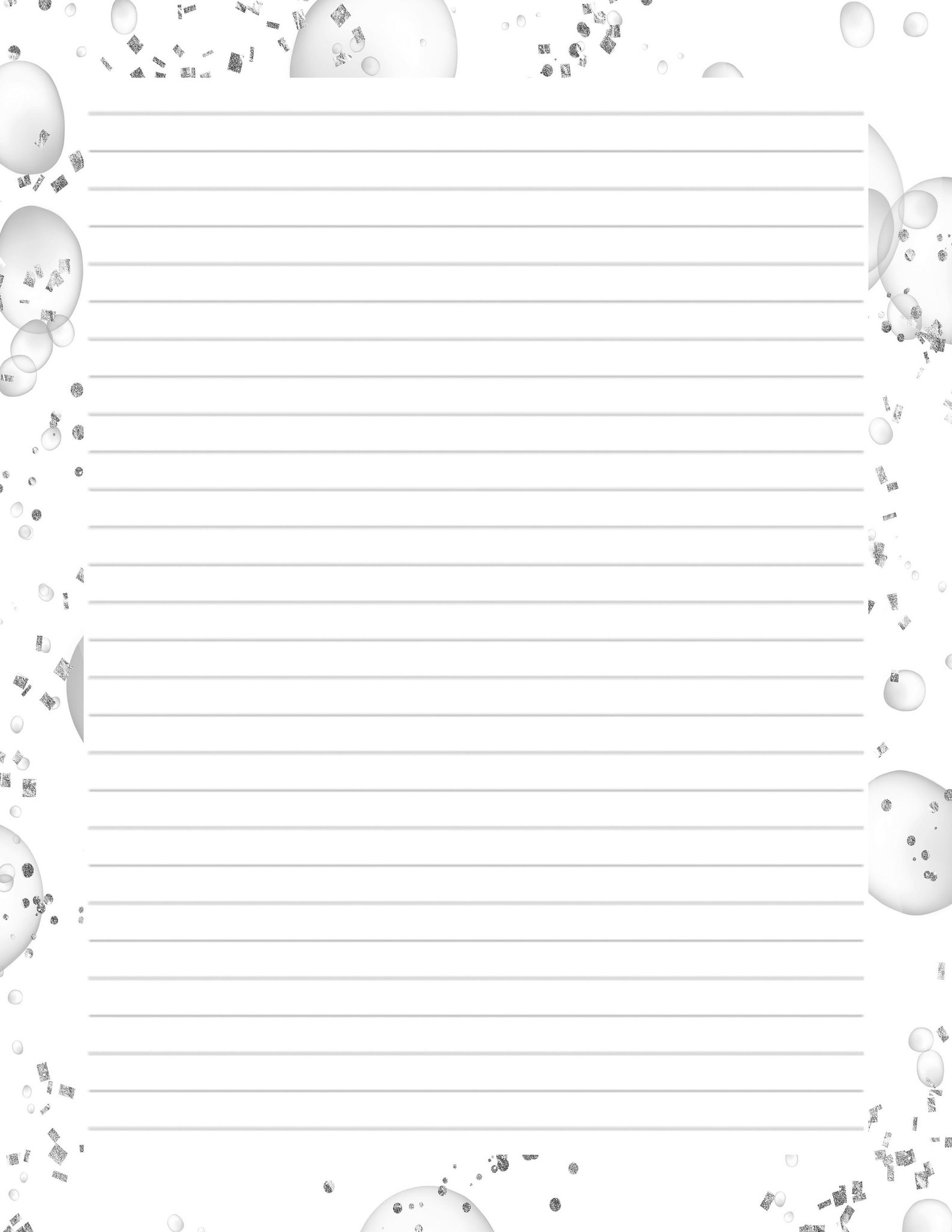 Balloons and Confetti Printable Journal Pages (PNG, PDF Digital ...