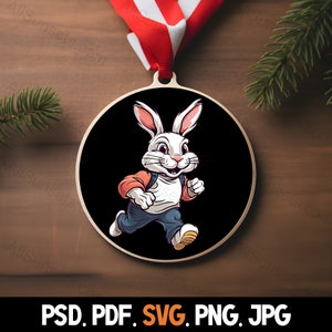 Cute Bunny Rabbit Jogging Character Svg Png Pdf Psd Jpg File Types ...