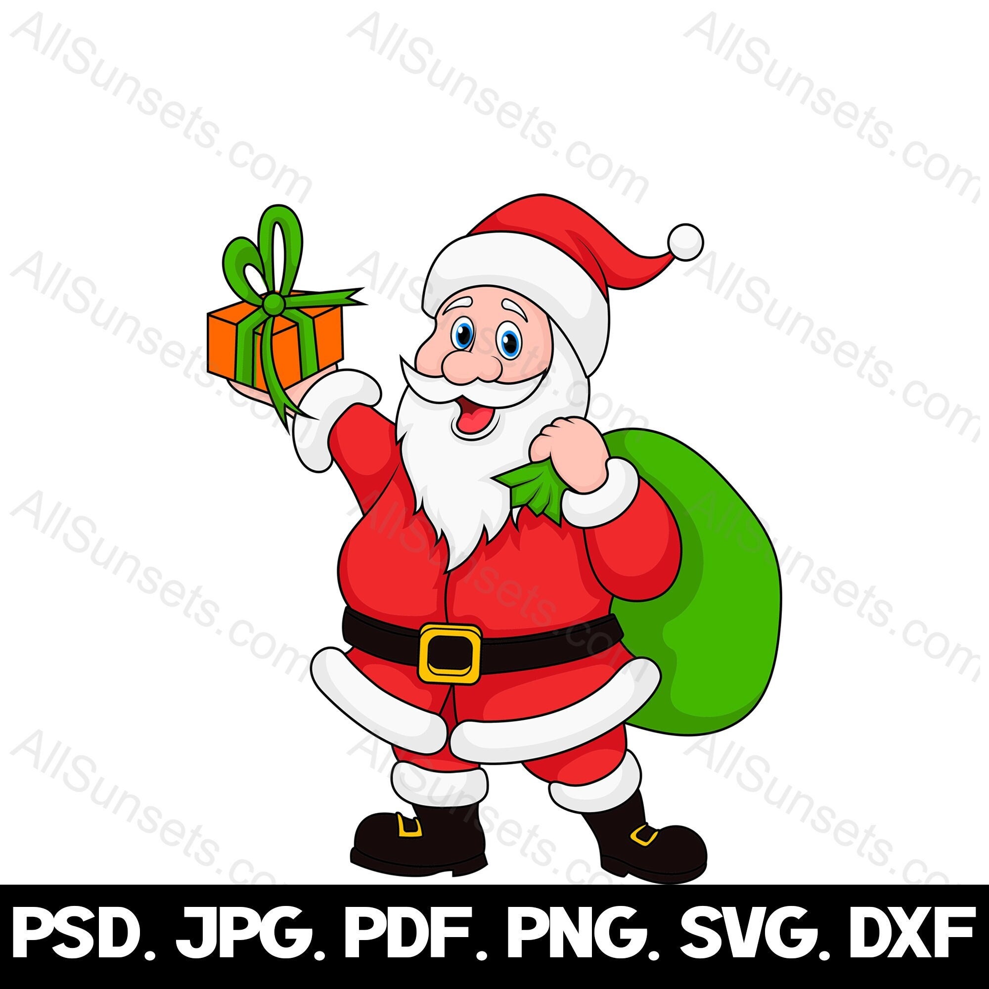 Santa Claus Christmas St Nick Svg Png Pdf Psd Jpg Dxf File Type Cute ...
