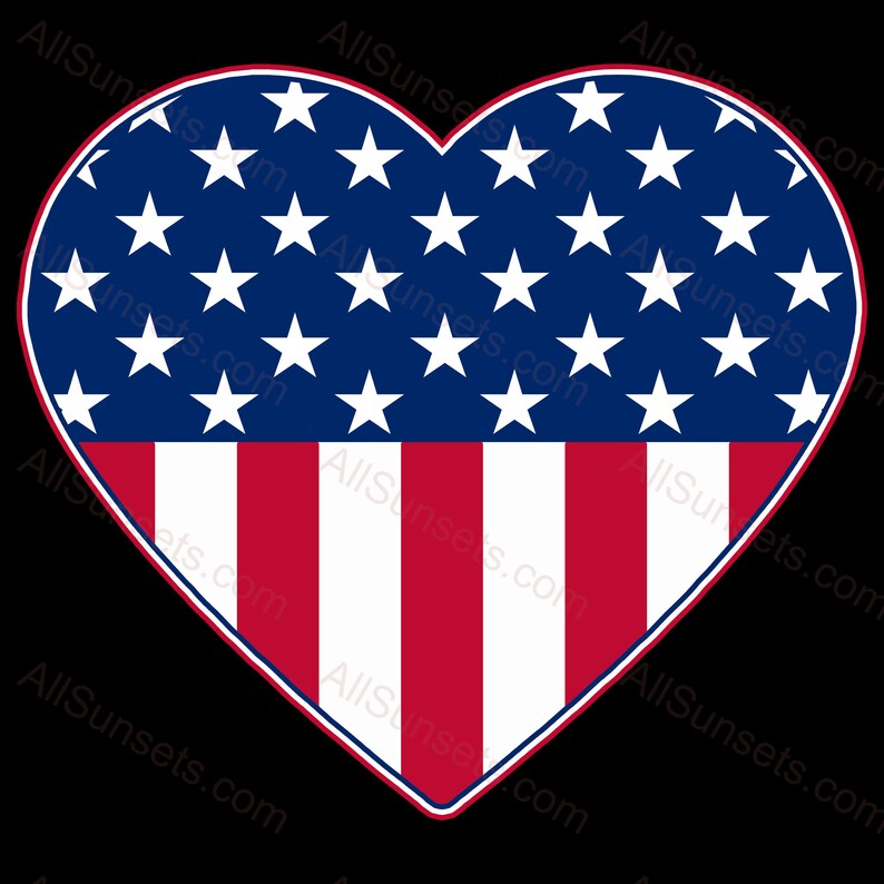 Amerikaanse vlag hart SVG PNG pdf psd jpg bestanden - Etsy Nederland
