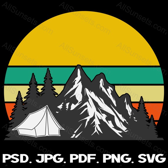 Retro Tent Camping Art