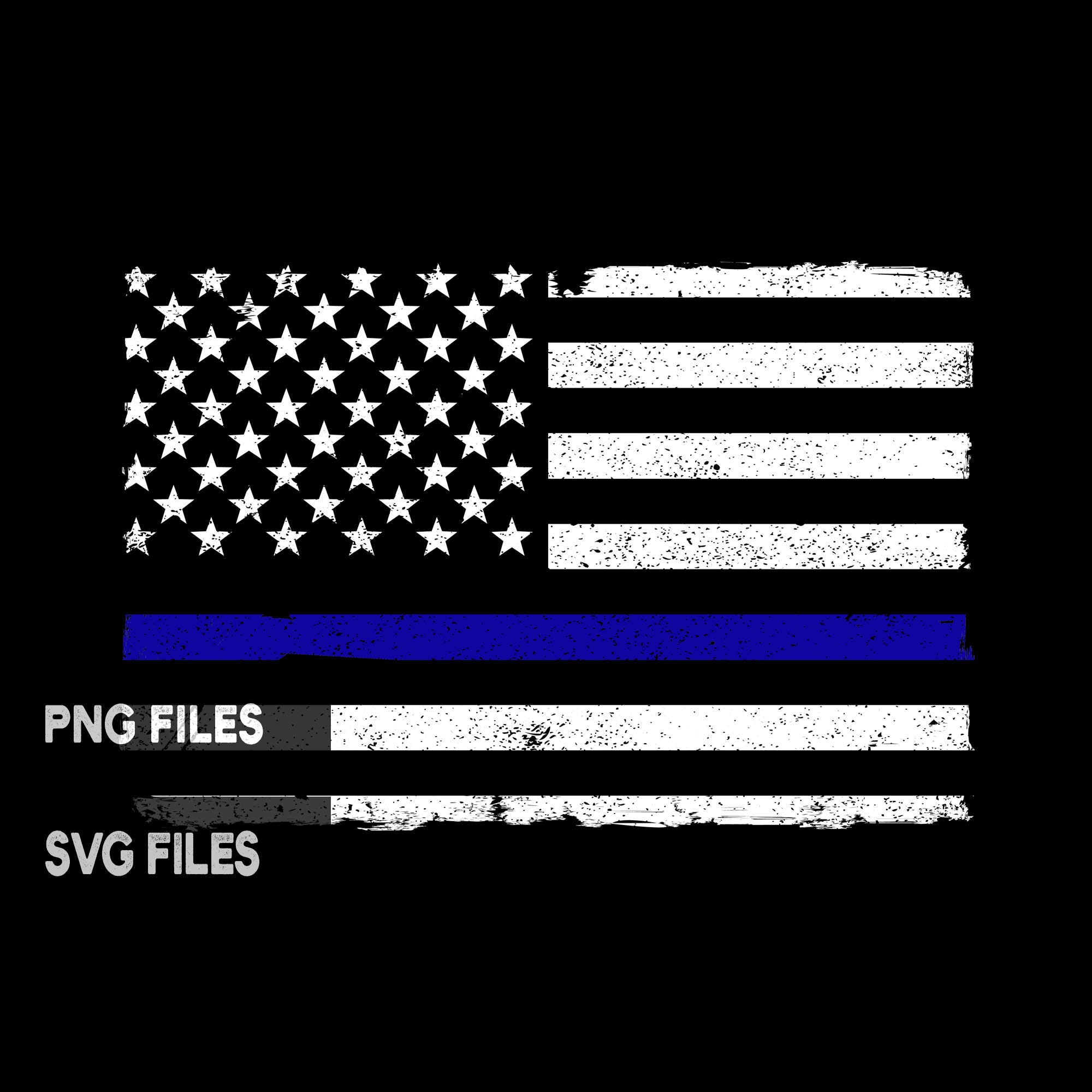 American Flag Thin Blue Line PNG and SVG Cut Files Clipart - Etsy