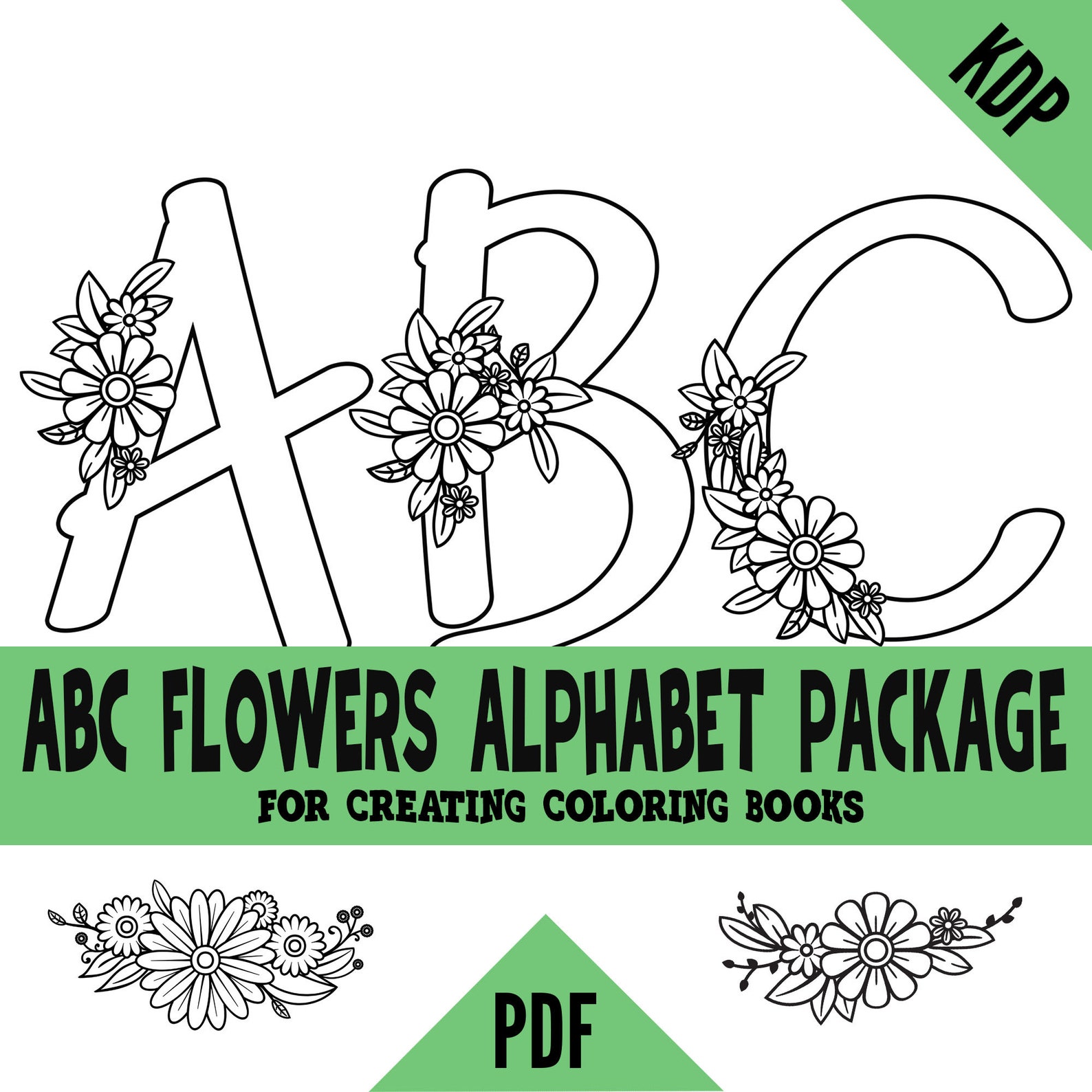 KDP Alphabet Flowers Coloring Pages Sheets PDF ABC Letters - Etsy
