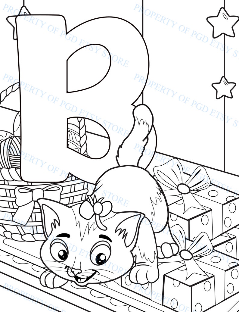 Cats Alphabet Coloring Book for Toddlers A-Z Adorable Cats and - Etsy