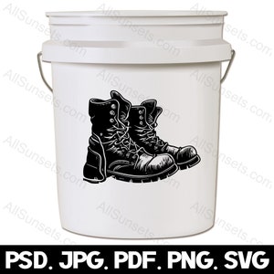 Pair of Work Boots Svg Png Jpg Psd Pdf File Types Soldier Fireman ...