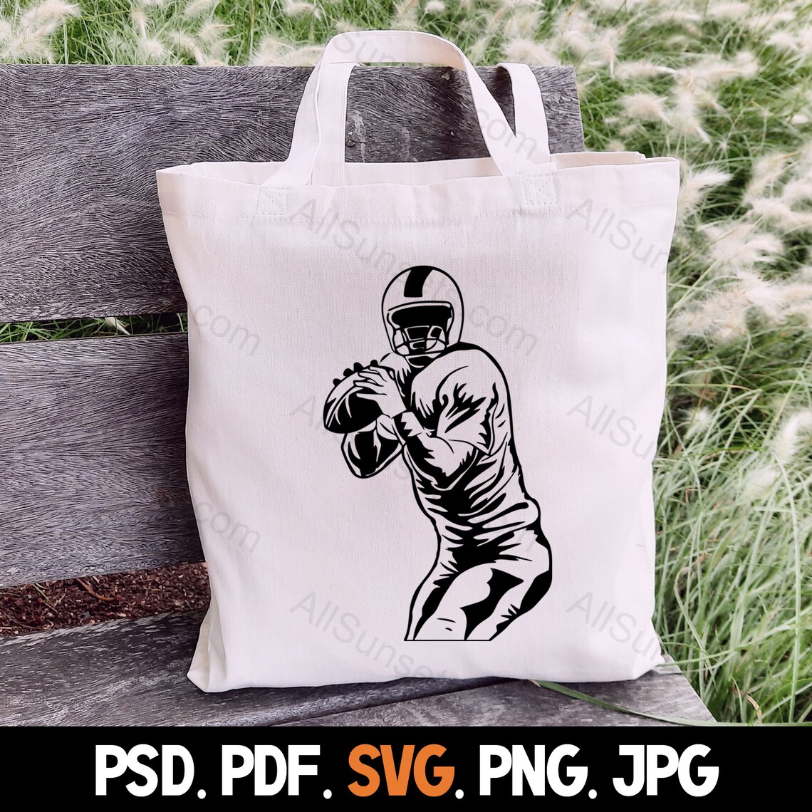 Football Player Svg Male Quarterback Png Jpg Pdf Psd File Types Passing ...