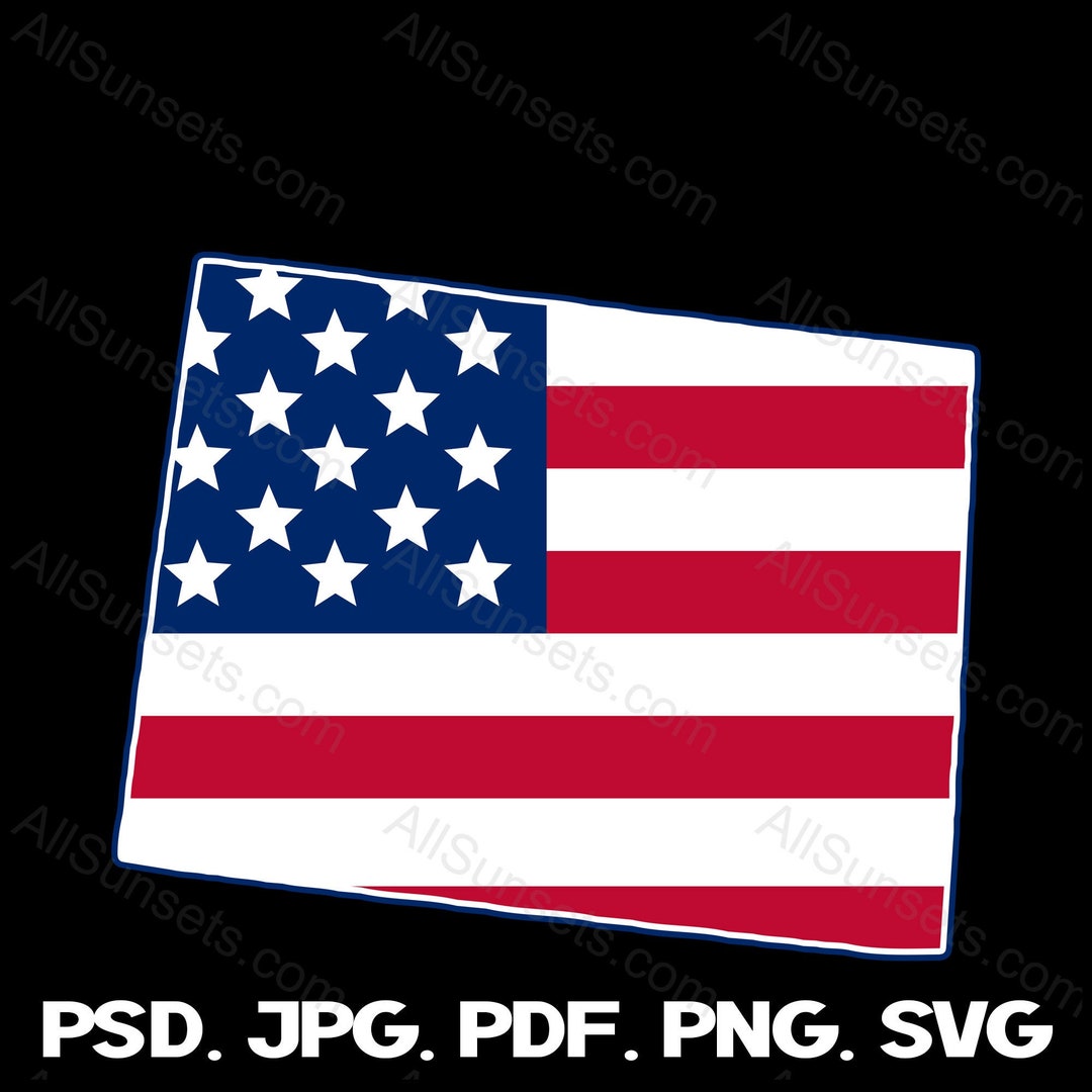 Colorado State Shape American Flag Svg Png Jpg Pdf Psd File Types ...