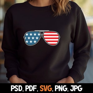 American Flag Sunglasses Svg Png Pdf Psd Jpg File Types Patriotic 4th ...