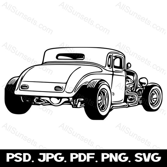 1930's Hotrod Street Car SVG Vintage Vehicle Chopped Top | Etsy