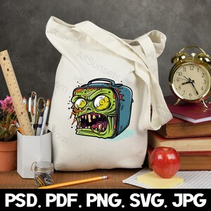 Zombie Lunchbox Svg Png Psd Jpg Pdf File Types Boys Teachers Back to ...