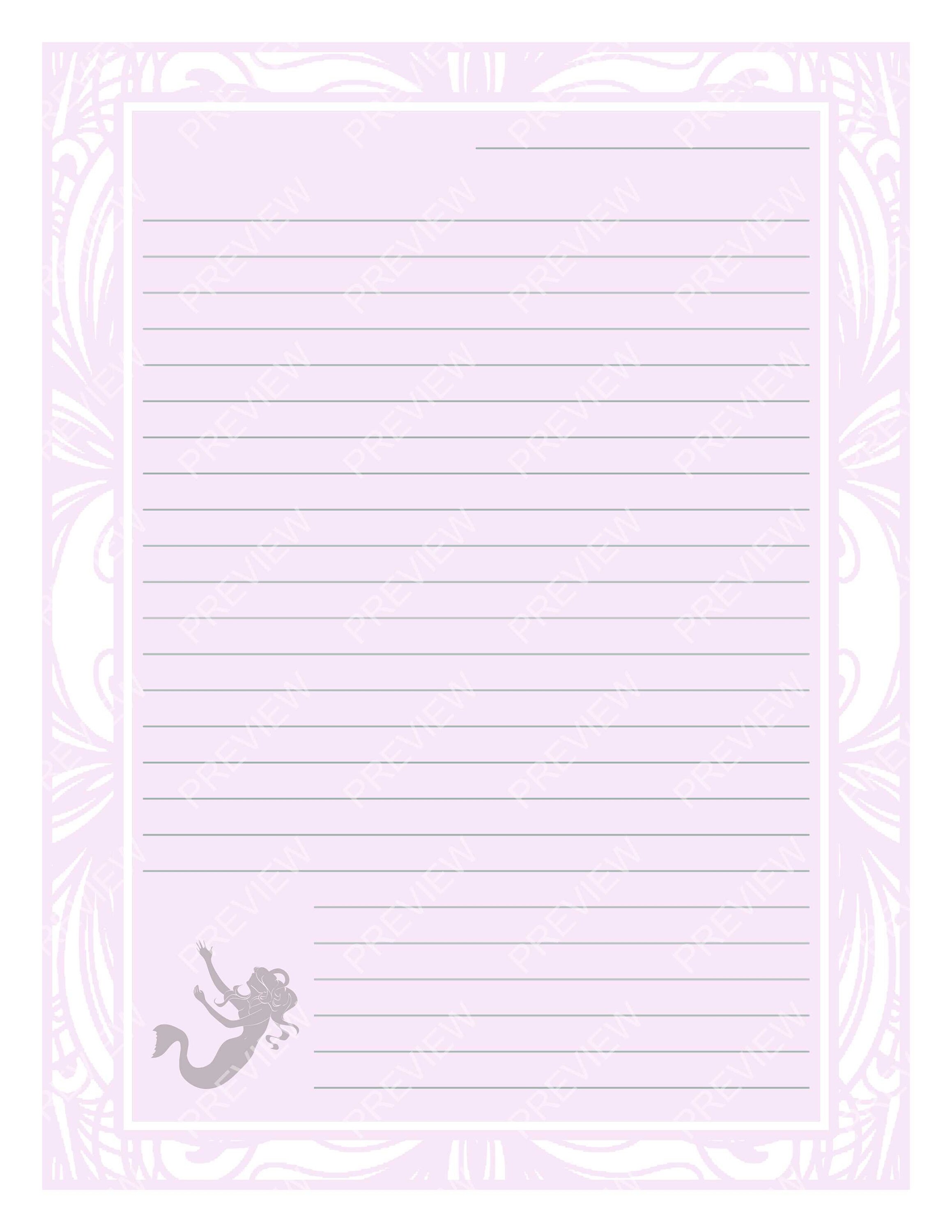KDP Templates Mermaid Themed Journal Lined Paper 12 Pages | Etsy