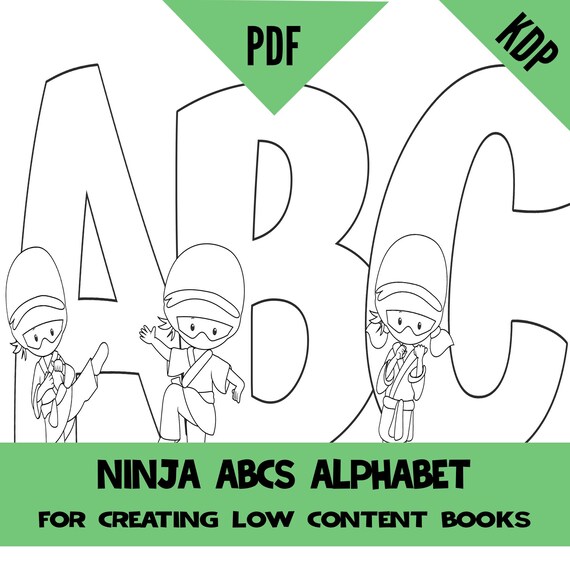 KDP ABC Alphabet Ninja Coloring Interior Pages Sheets PDF - Etsy