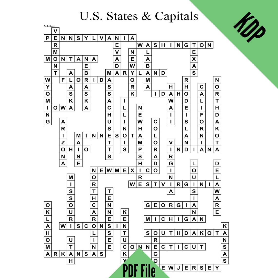 KDP 4 Crossword Puzzles With Clues and Answers in PDF Format - Etsy