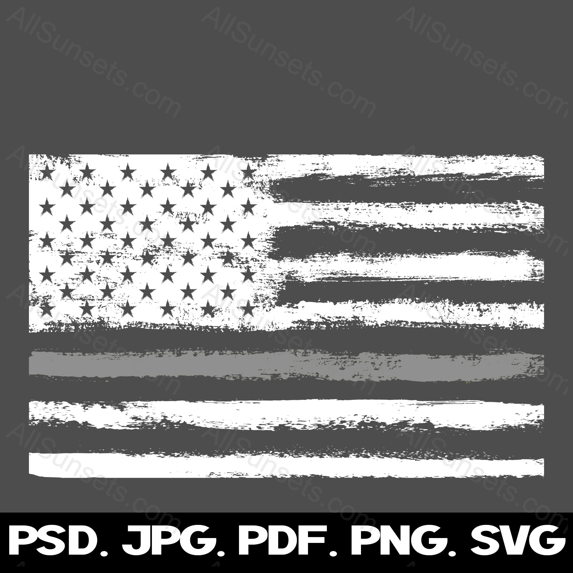 Gray And White American Flag