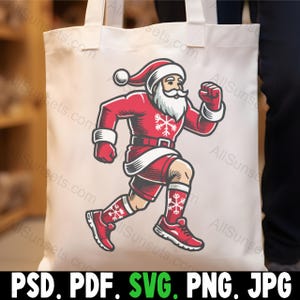 Santa Running Shorts Clipart Svg Png Jpg Pdf Psd File Types Christmas ...