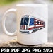 Patriotic Subway Train Svg Png Jpg Pdf Psd File Types Modern American ...