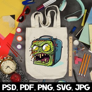 Zombie Lunchbox Svg Png Psd Jpg Pdf File Types Boys Teachers Back to ...