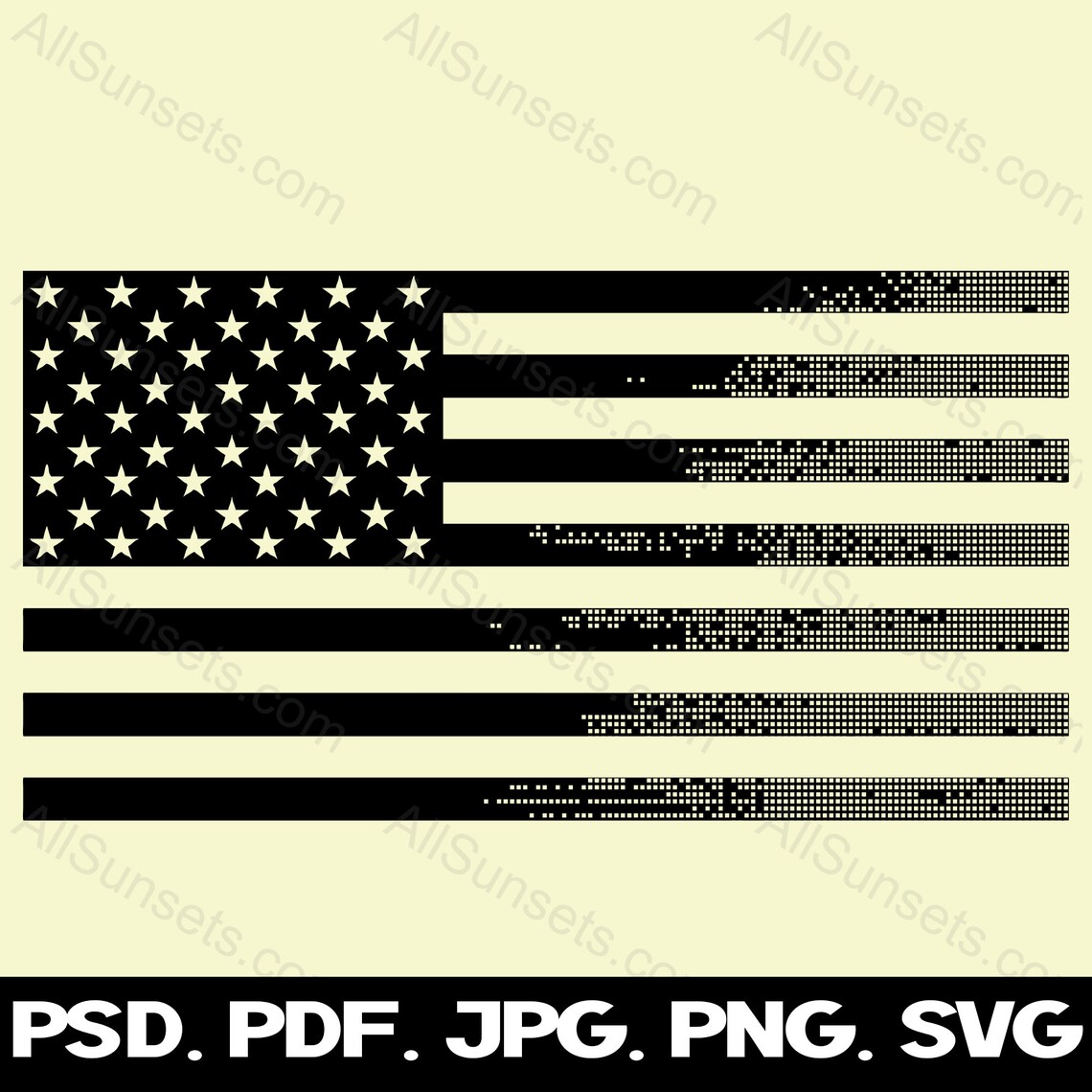 American Flag Digital Halftone Svg Png Jpg Pdf Psd File Types - Etsy
