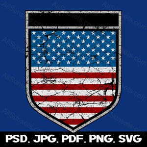USA Flag Shield Grunge Svg Png Psd Jpg Pdf File Types Graphic American ...