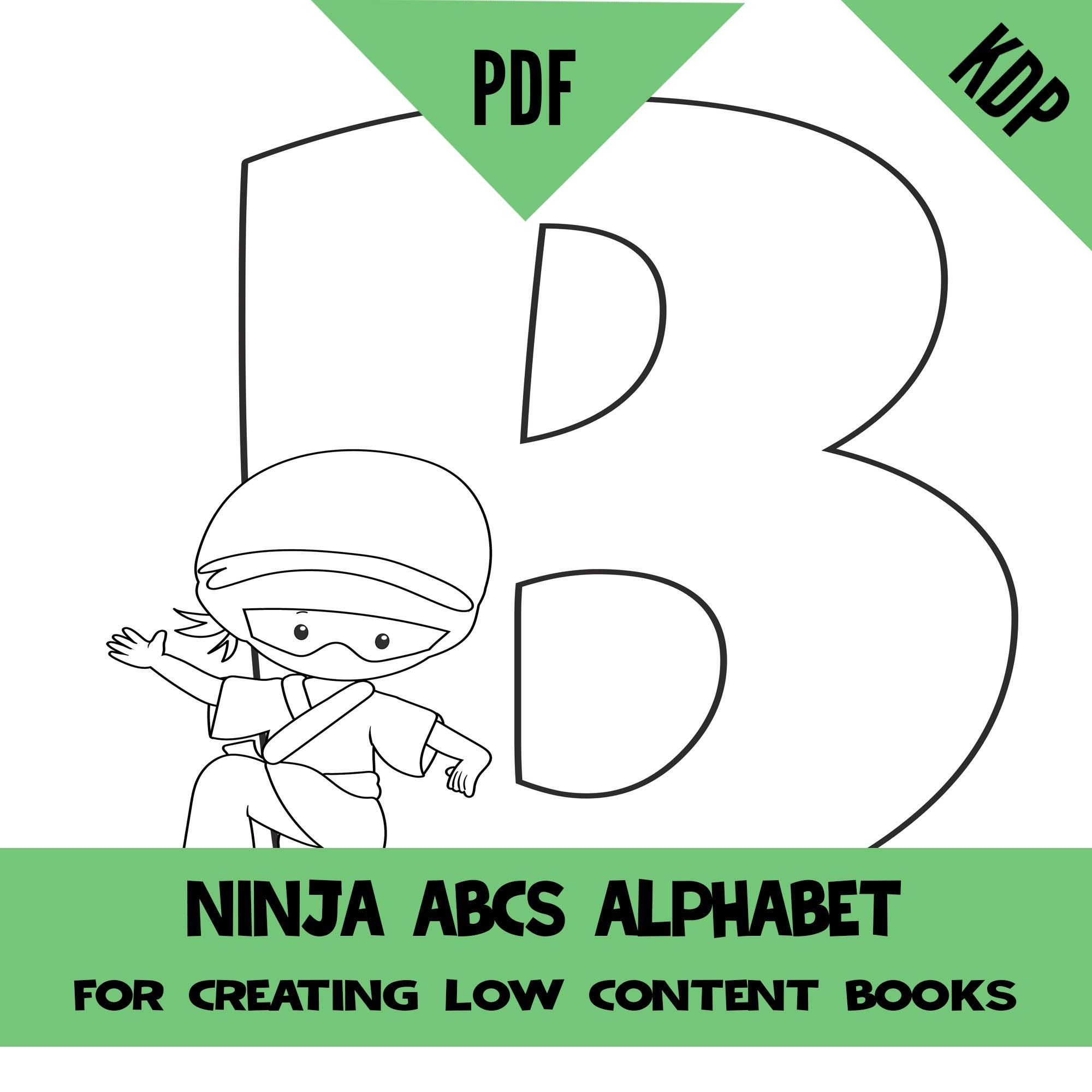 KDP ABC Alphabet Ninja Coloring Interior Pages Sheets PDF - Etsy