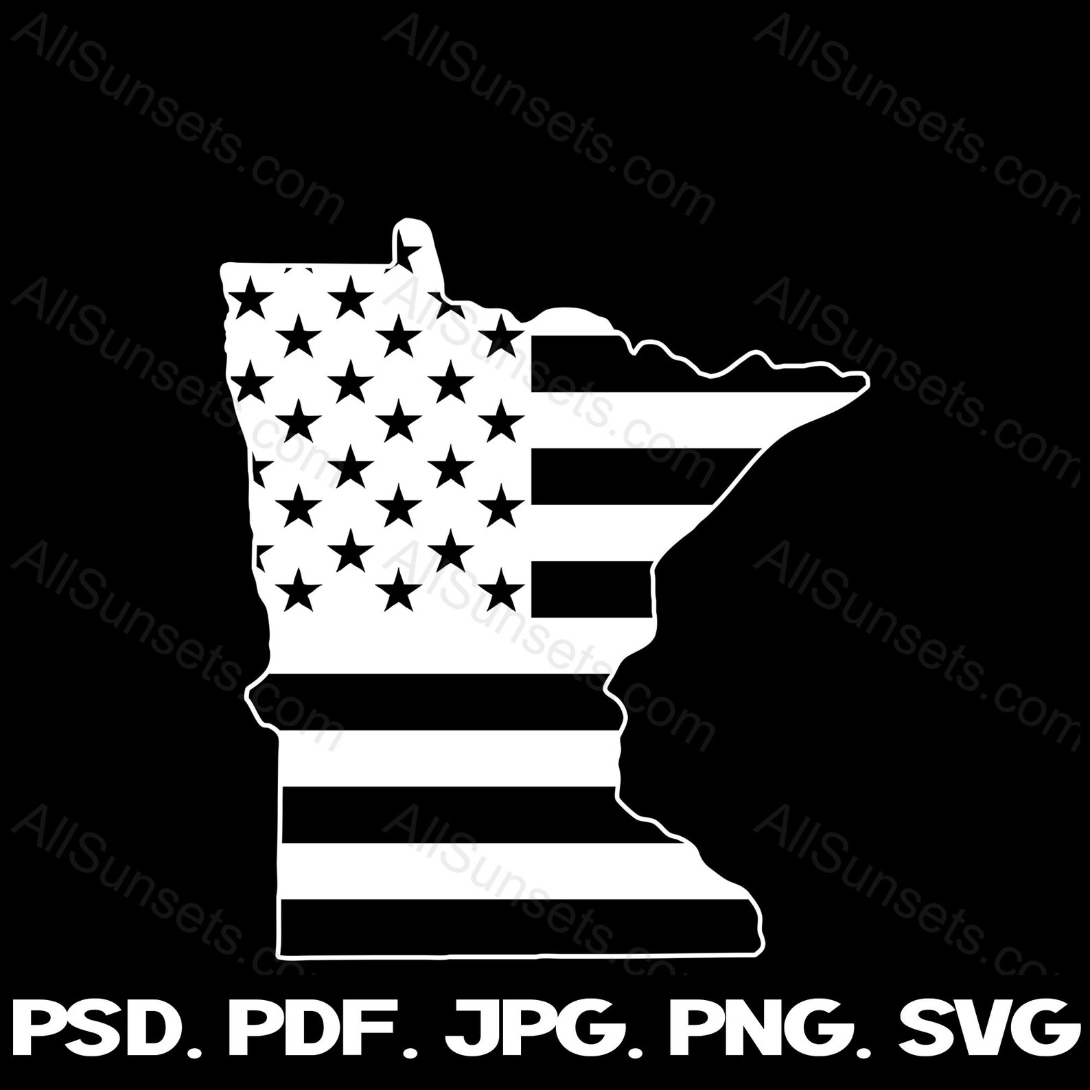 Minnesota State Shape American Flag Svg Png Jpg Pdf Psd File - Etsy
