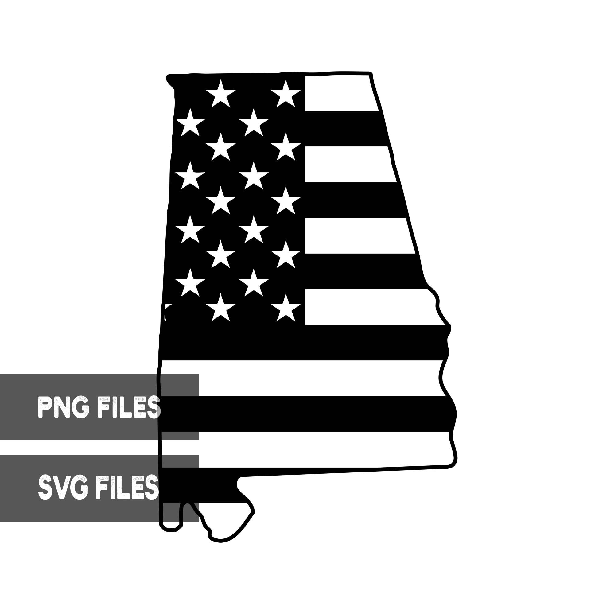 Alabama Shape American Flag Svg Png Jpg Pdf Psd File Types - Etsy