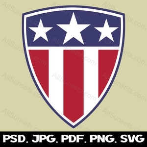 USA Flag Patriotic Shield Svg Png Psd Jpg Pdf File Types American ...