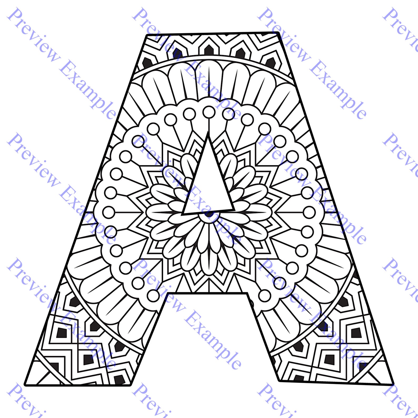 KDP Alphabet Mandalas Coloring Pages Sheets PDF ABC Letters Colouring ...