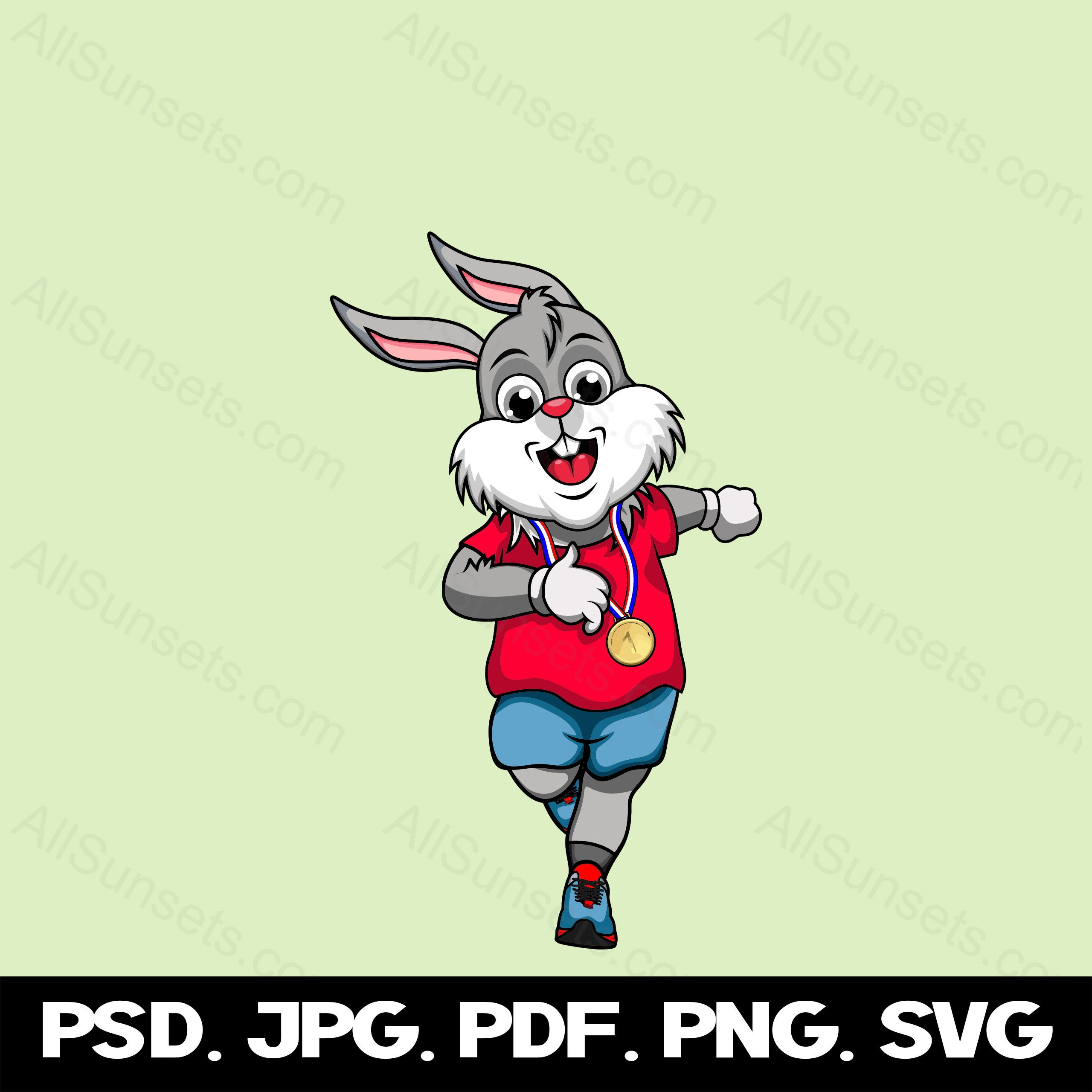 Bunny Rabbit Running Svg Png Pdf Psd Jpg File Types 5k 10k - Etsy