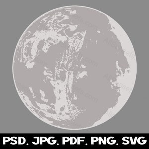 Full Moon Svg Png Jpg Pdf Psd File Types Grey Full Autumn Lunar Circle ...