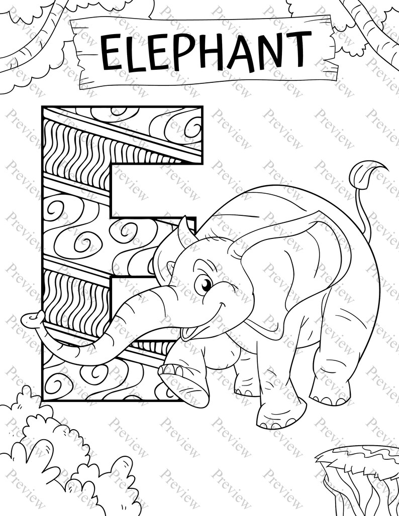 Animal Alphabet A to Z Coloring Book for Toddlers 26 Pages - Etsy