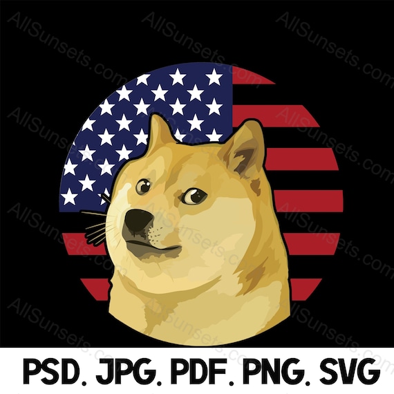 Dogecoin Logo American Flag PNG SVG Psd Jpg Pdf Patriotic - Etsy