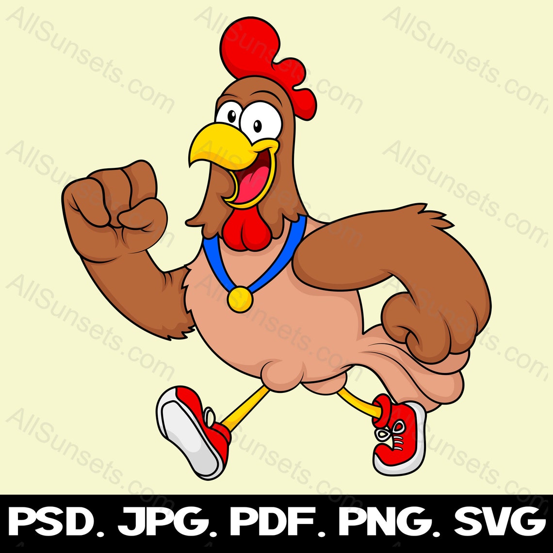 Chicken Running Svg Png Pdf Psd Jpg File Types Rooster Jogging - Etsy