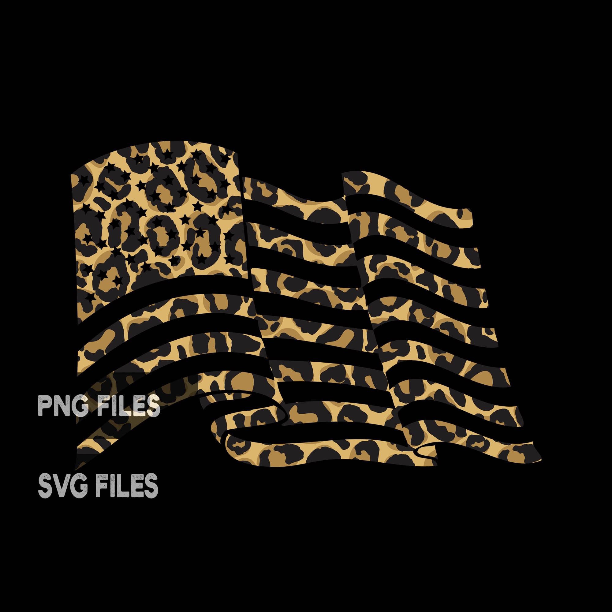 Leopard Print Waving American Flag PNG SVG Cut Files Grunge - Etsy