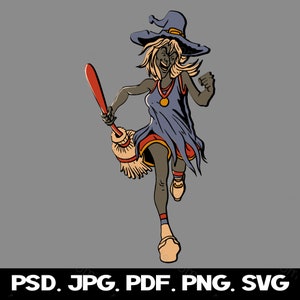 Witch Running Svg Png Pdf Psd Jpg File Types 5k 10k Half Marathon T ...