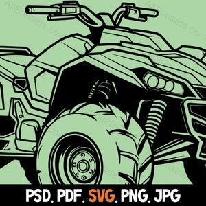 4 Wheeler ATV Racing Silhouette Svg Png Jpg Psd Pdf File Types Quad ...
